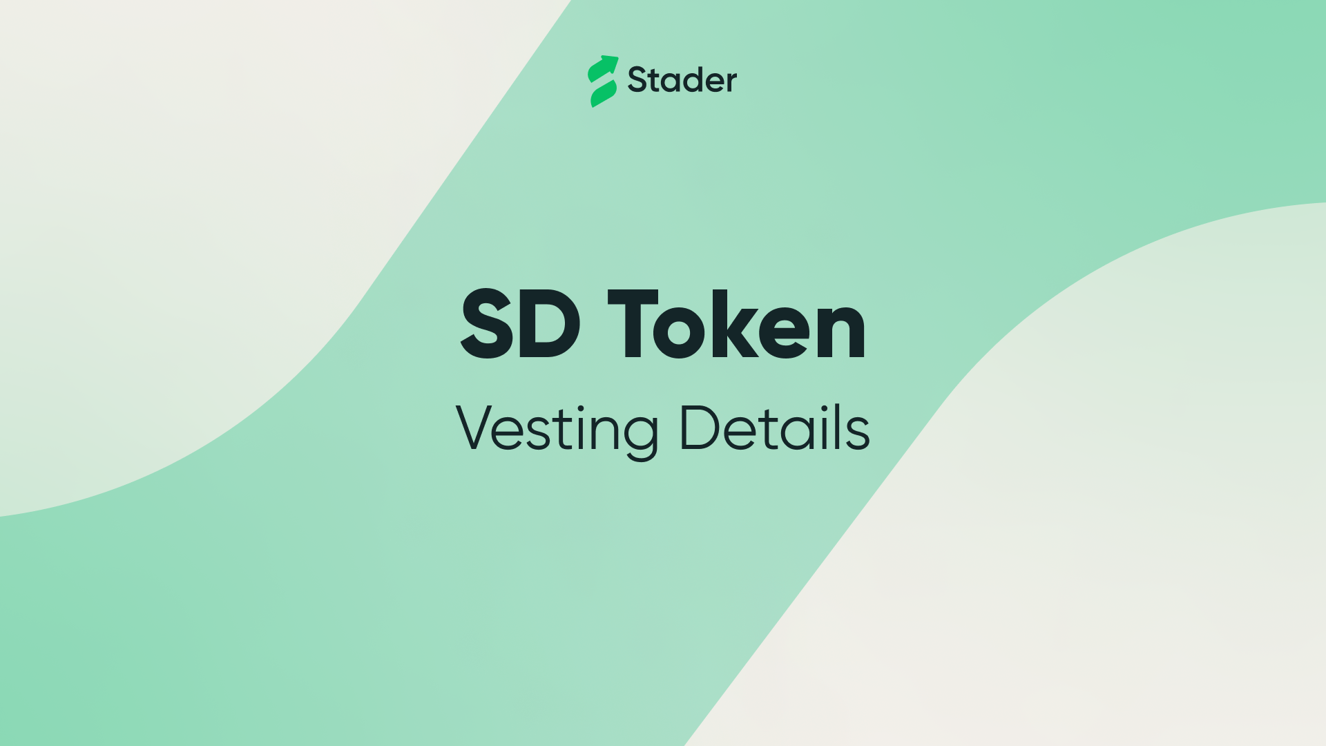 Stader SD Token Vesting Details Stader SD Token Vesting Details