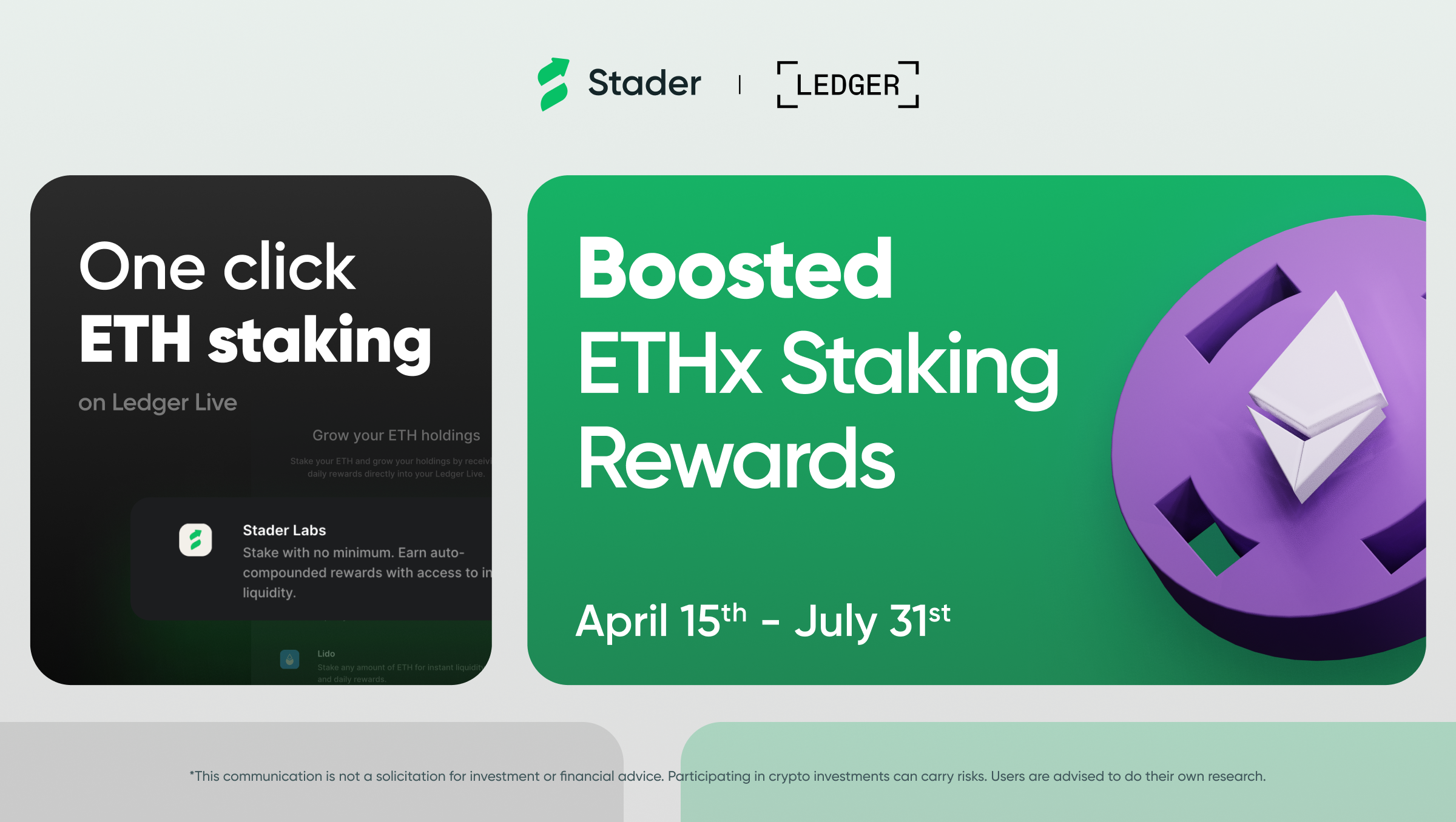 One-Click ETH Staking on Ledger Live with Stader