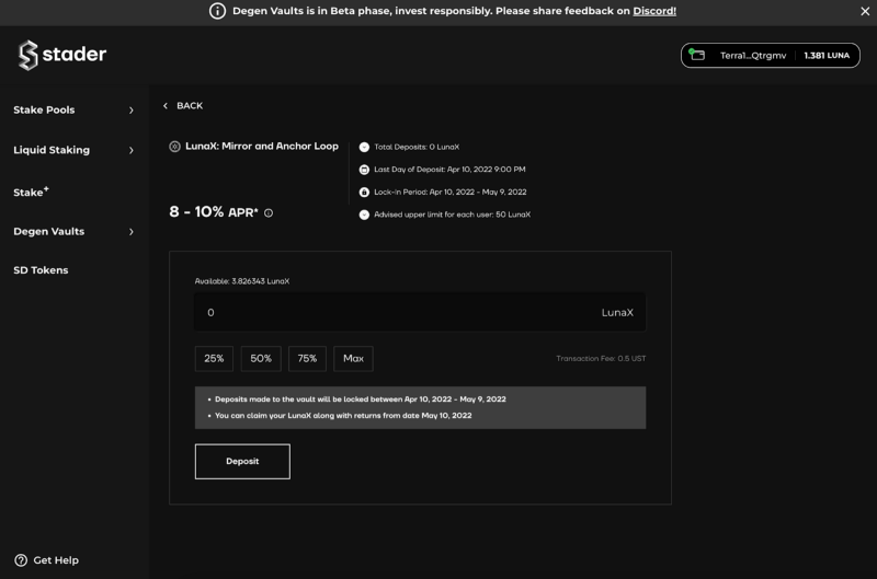 Step by Step Guide to Degen Vaults | Staderlabs
