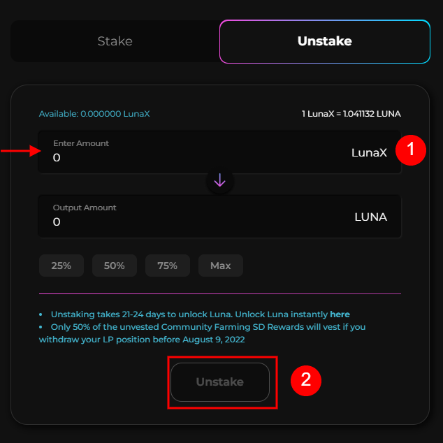 How to Withdraw Your LunaX LUNC LP on Terra Classic
